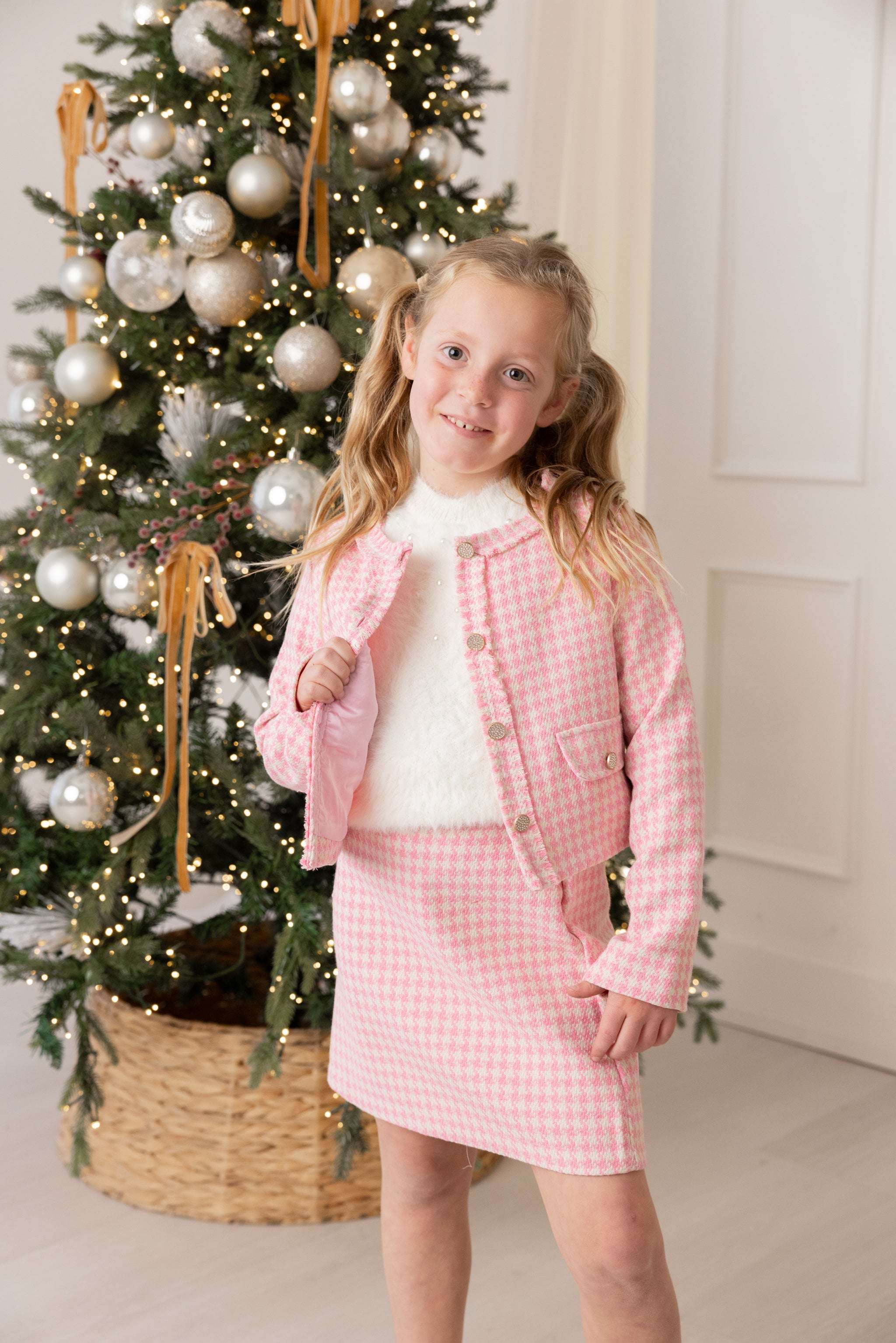 HB | Pink Houndstooth Jacket
